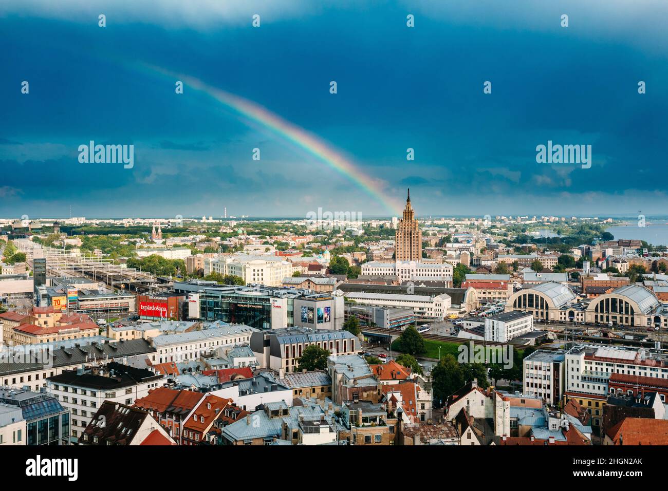 Riga, Latvia. Building of Latvian Academy of Sciences, built on model ...