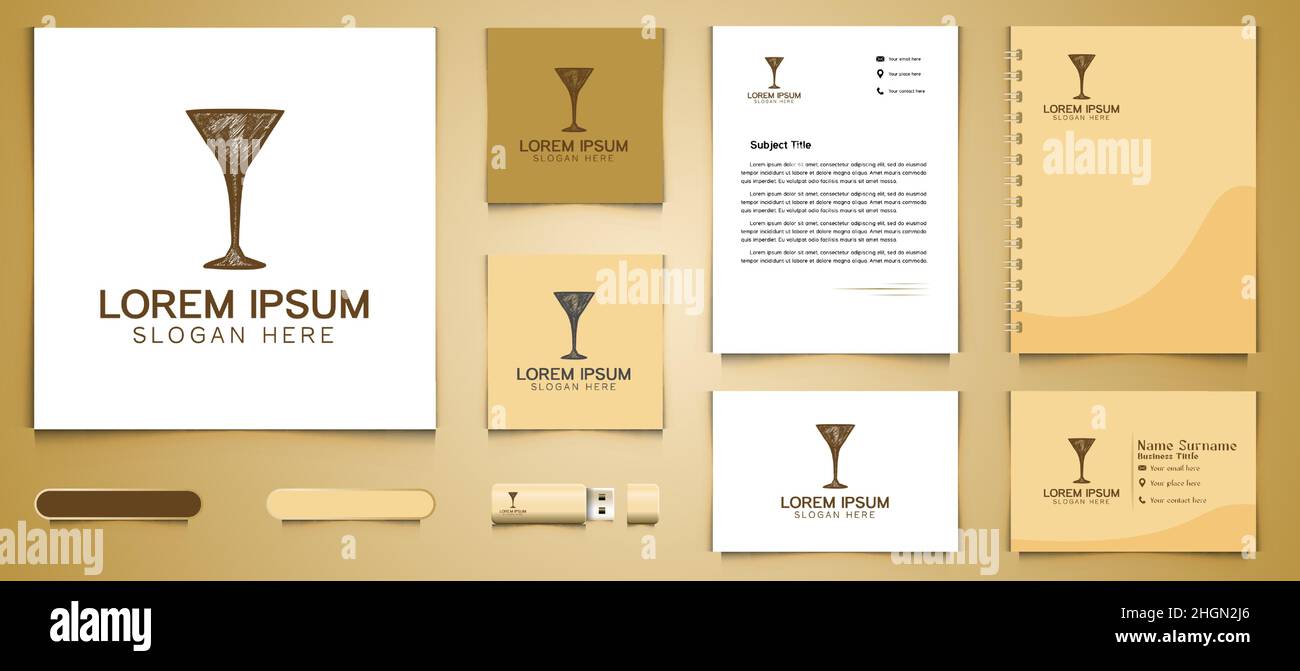 glass cocktail logo and business branding template Designs Inspiration ...