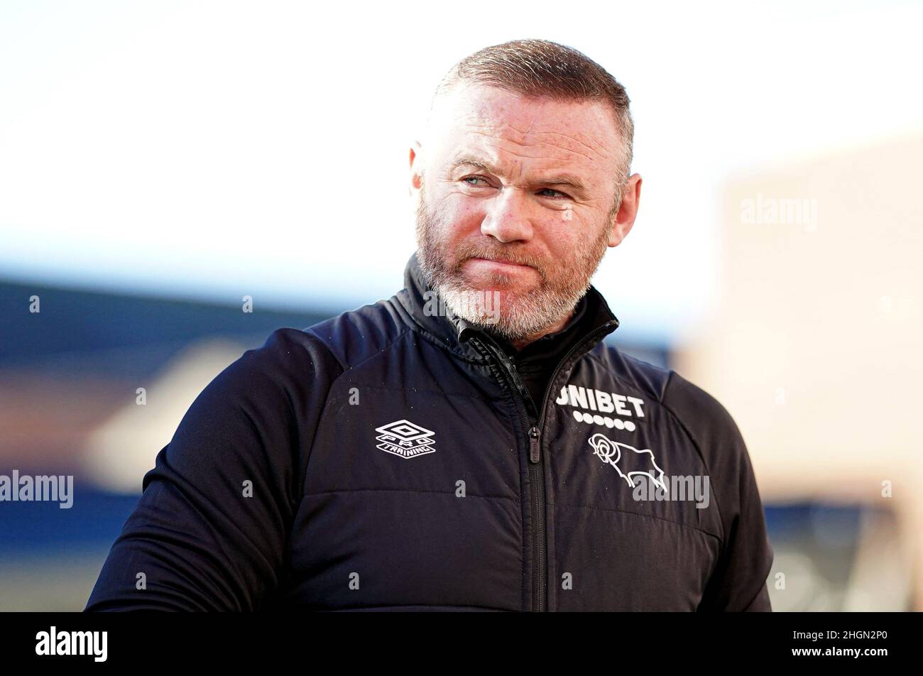 Derby County manager Wayne Rooney arrives ahead of the Sky Bet ...