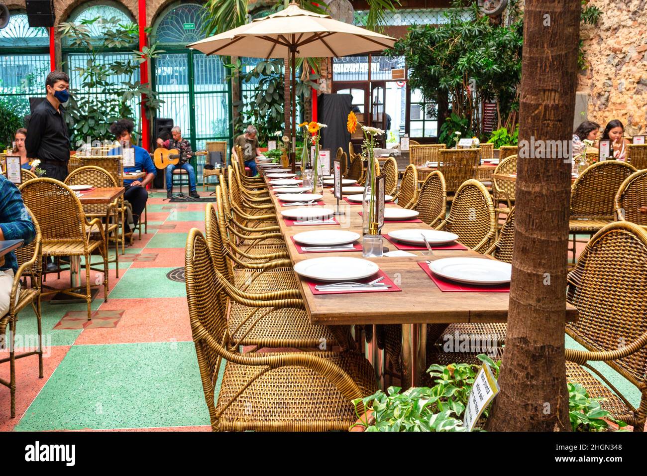 Interior detail of the Bar Restaurant Cais do Oriente in the downtown ...