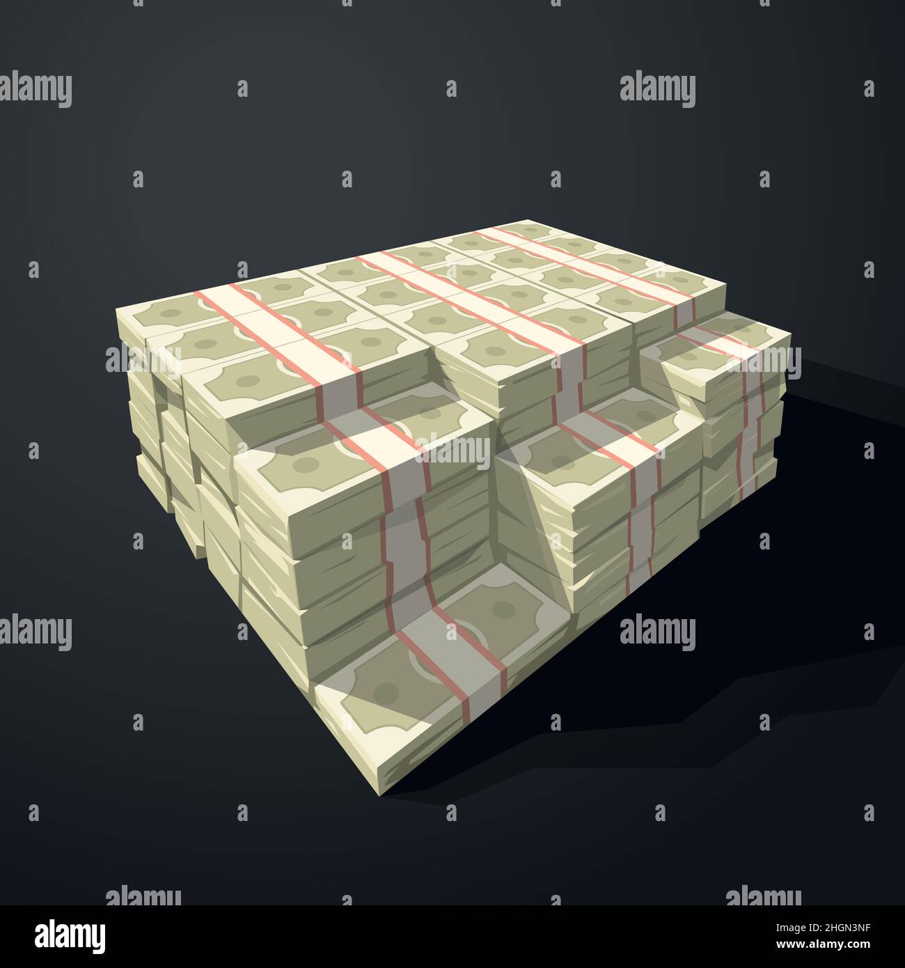 Pile dollars money Stock Vector Images - Alamy