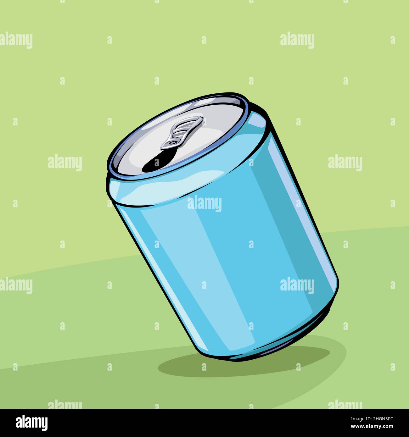 Aluminum can on green Stock Vector Images - Alamy