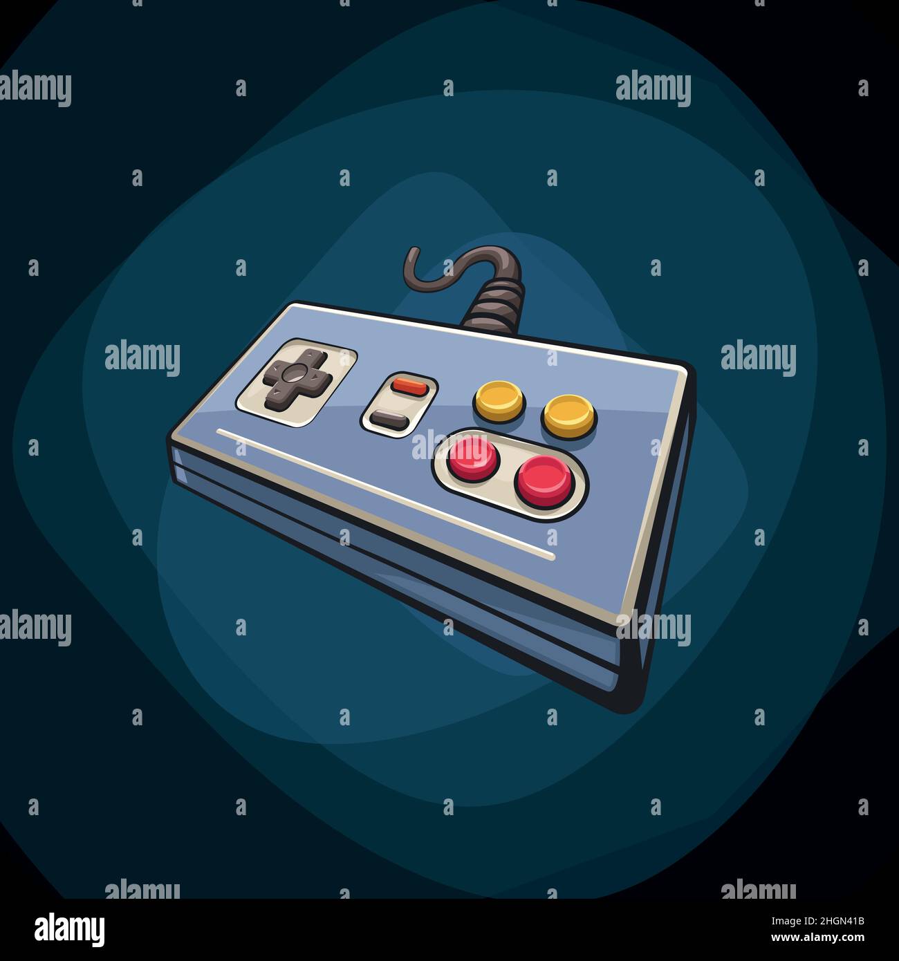 old blue gamepad cartoon style on dark Stock Vector Image & Art - Alamy