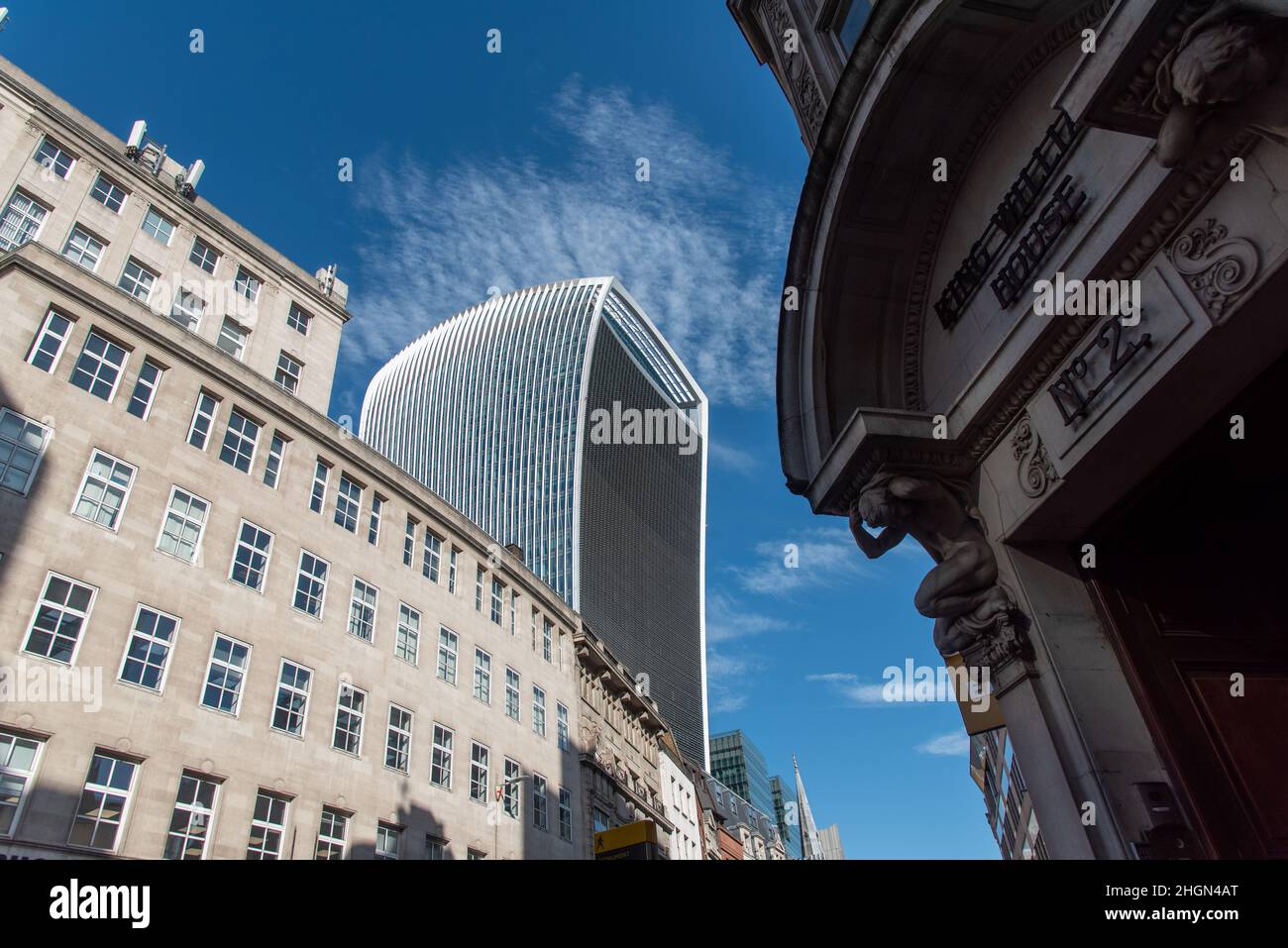london 09,27,2019. 20 Fenchurch Street, the City's skyscraper also known as Walkie-Talkie Stock ...