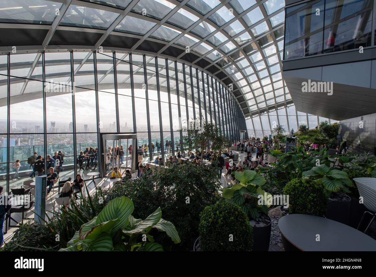 London 09/27/2019. The Sky Garden, London's tallest hanging gardens ...