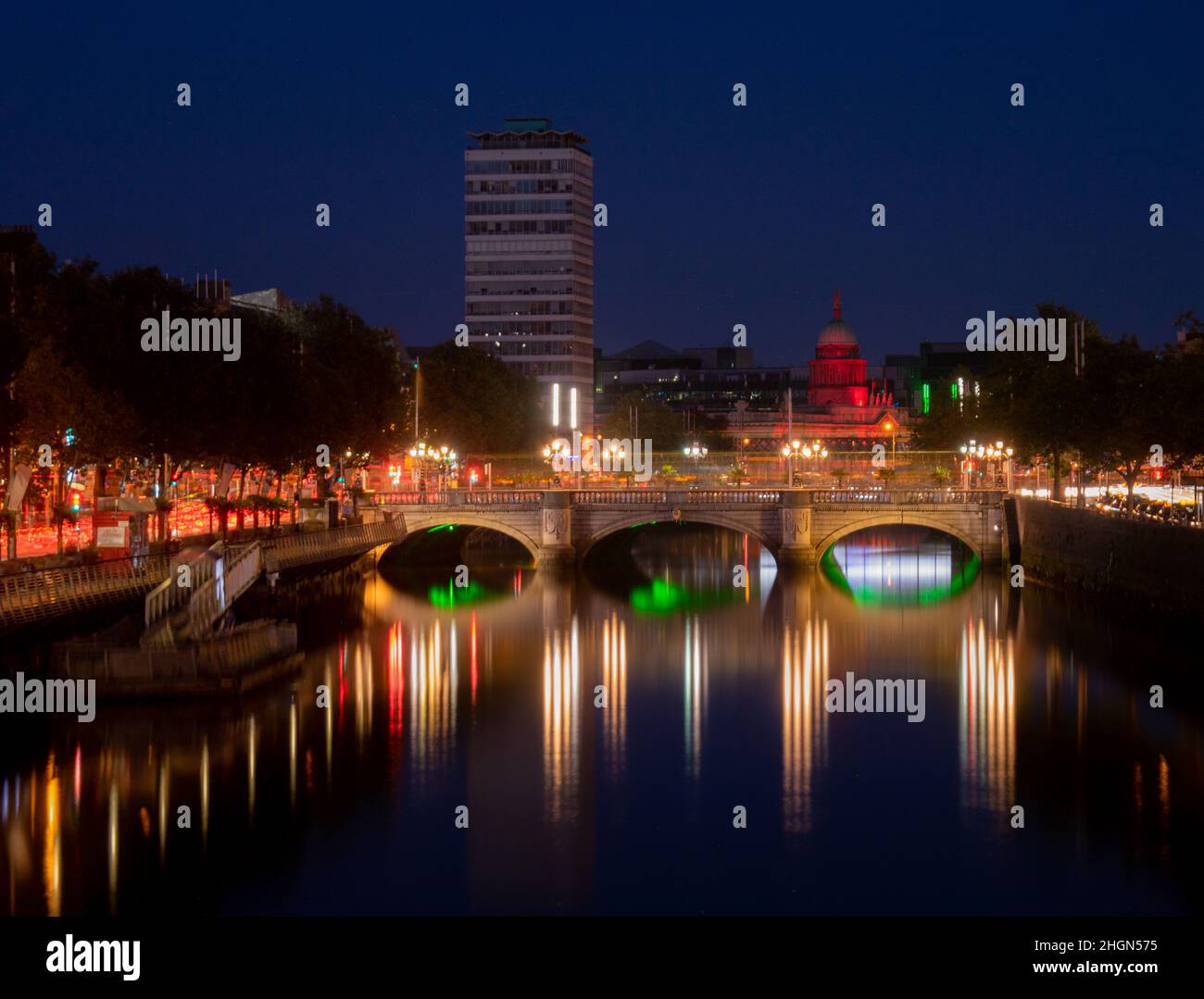 Dublin City reflections on a mid-October evening Stock Photo - Alamy