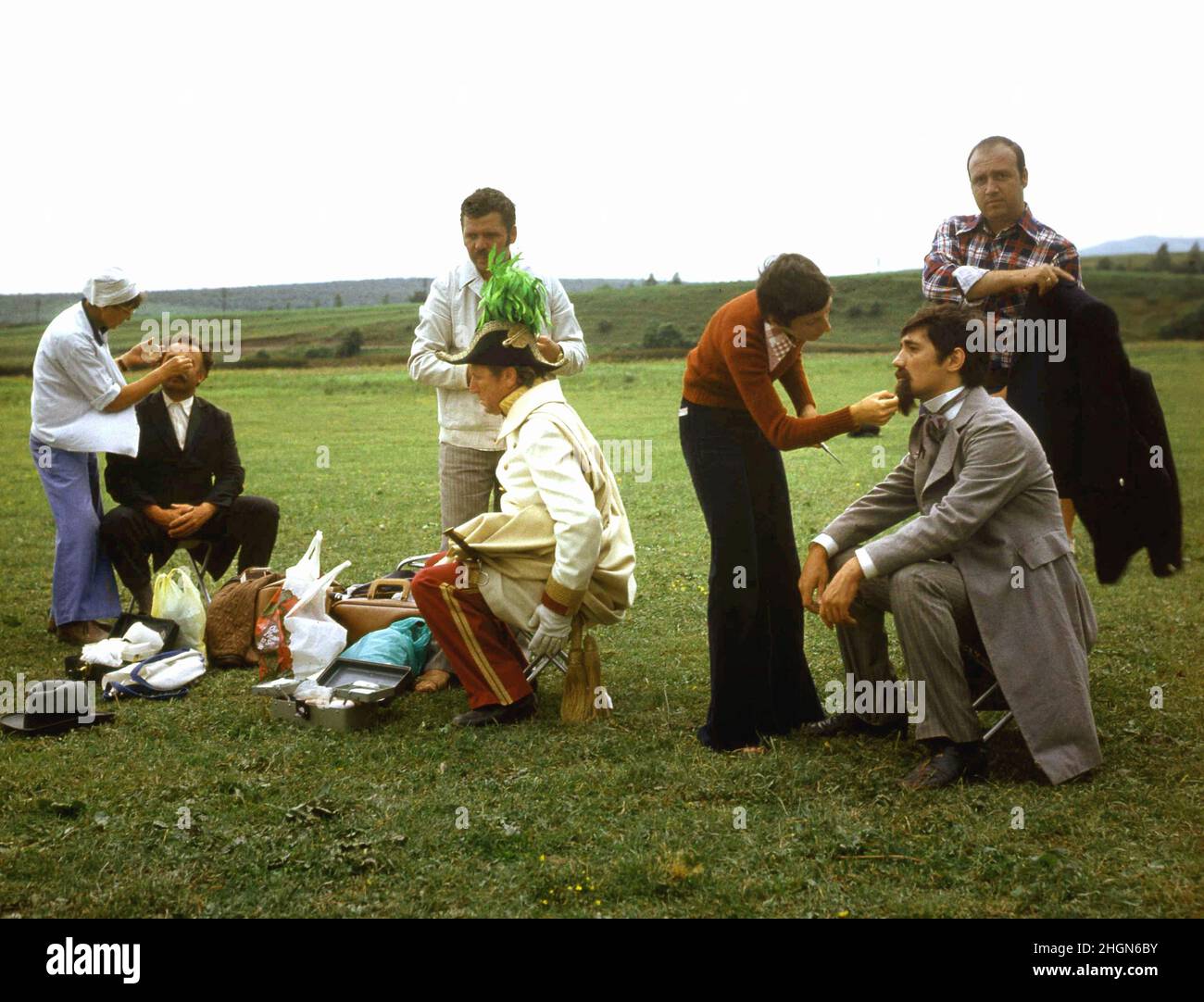 Scene during the filming of the Romanian movie "Muntii în flacari ...