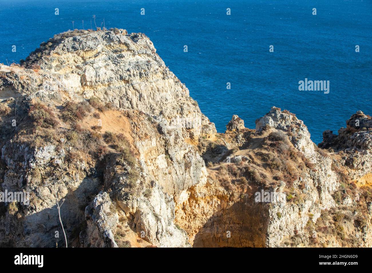 Landscape with beautiful Atlantic coast of Algarve, Portugal in ...