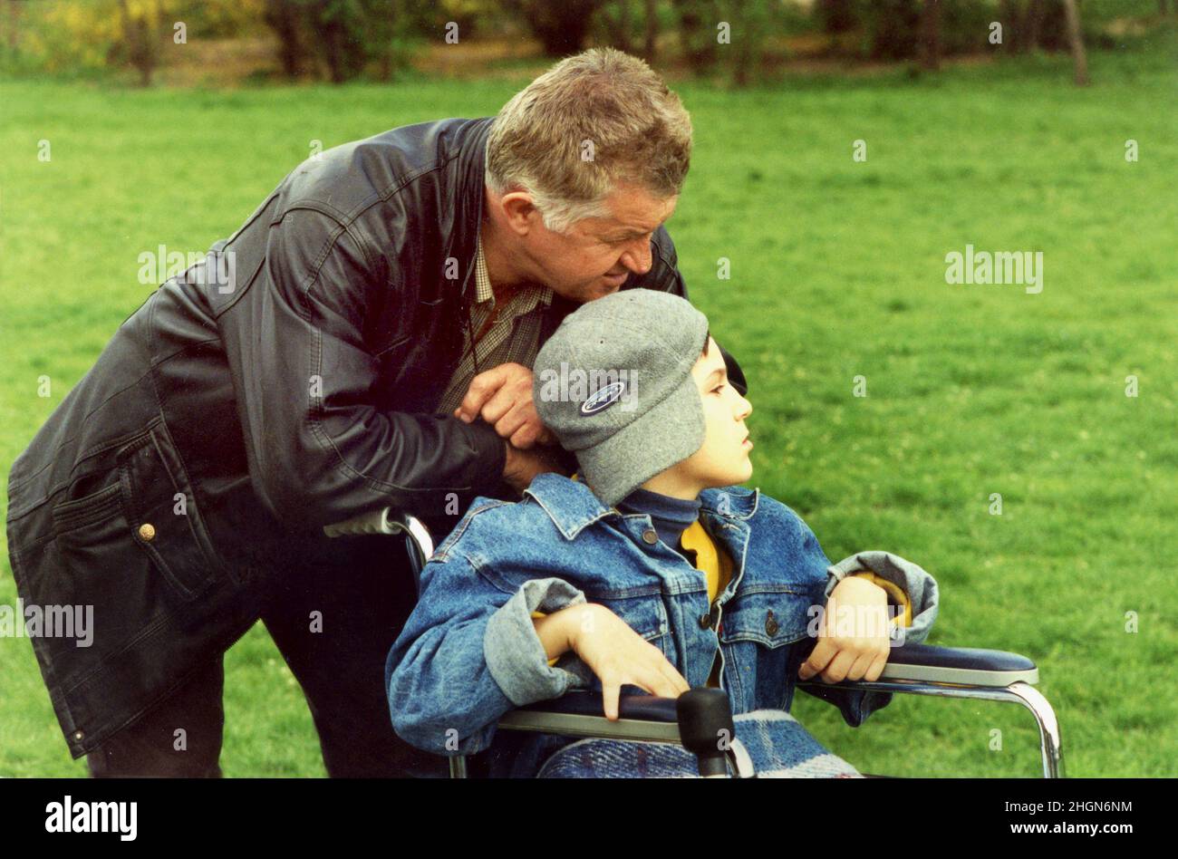 Romanian actors Dorel Visan & Tedy Necula during the filming of the ...