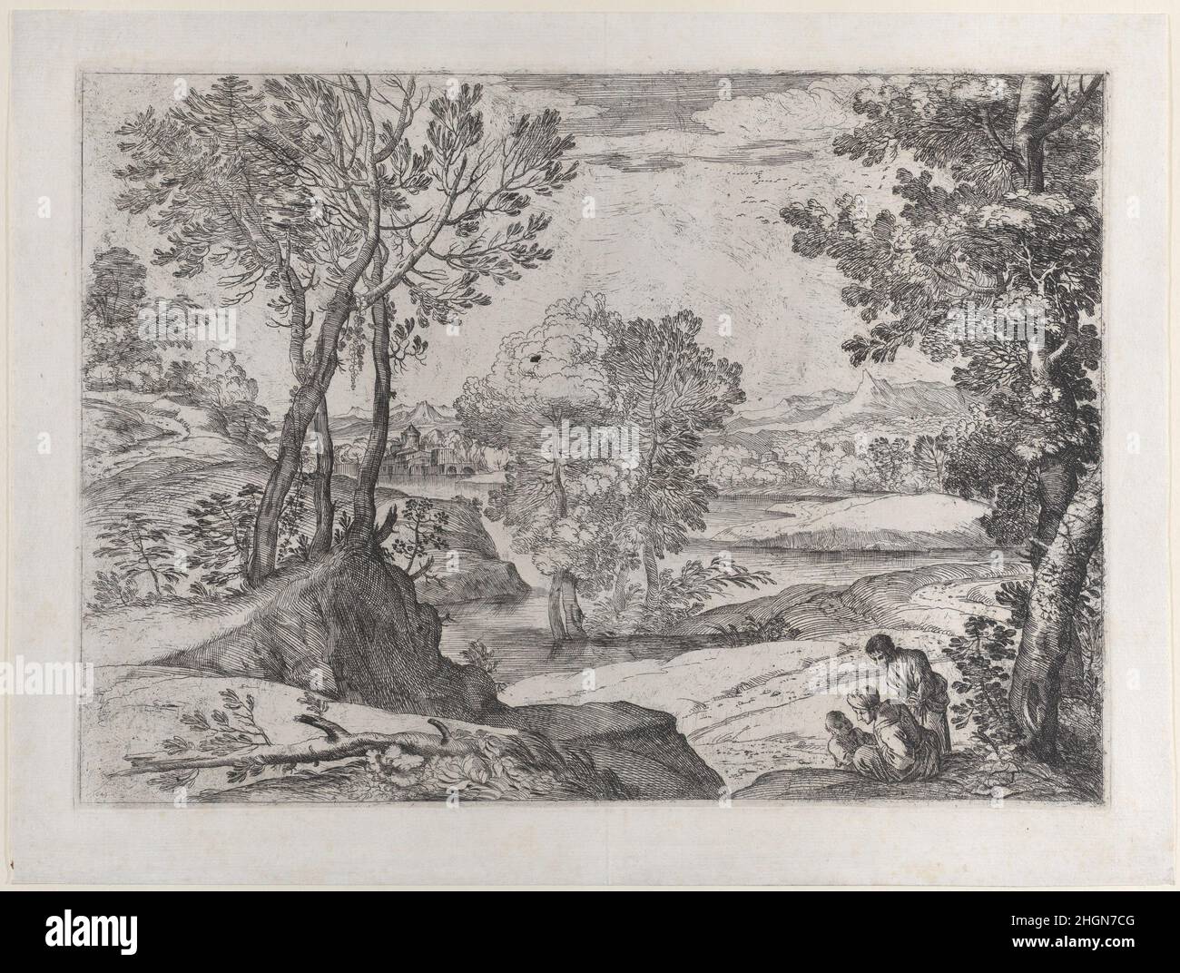 The Landscape With the Family 1643 Giovanni Francesco Grimaldi Italian ...