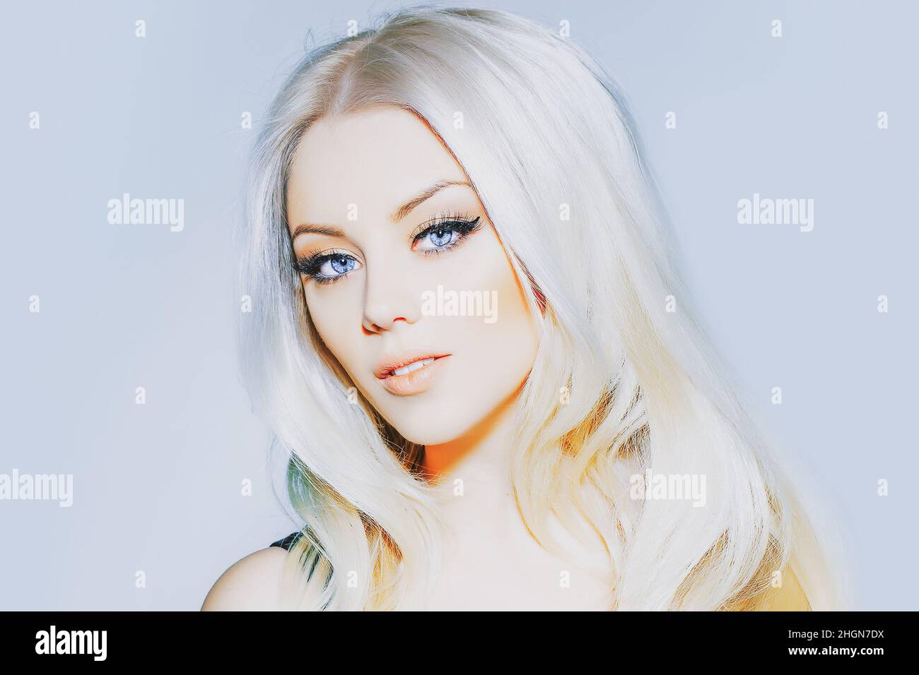 Beautiful model girl face. Beauty portrait of beautiful female model ...