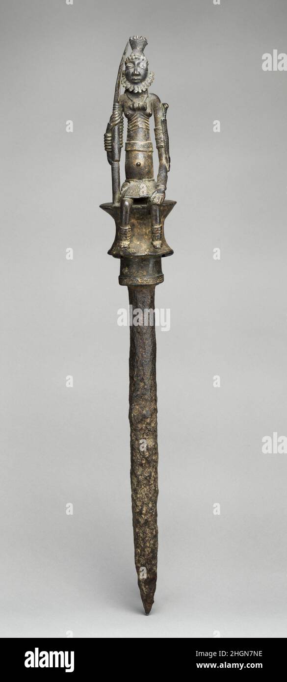 Staff: Seated Male Figure 16th–17th century Dogon or Bozo peoples A ...