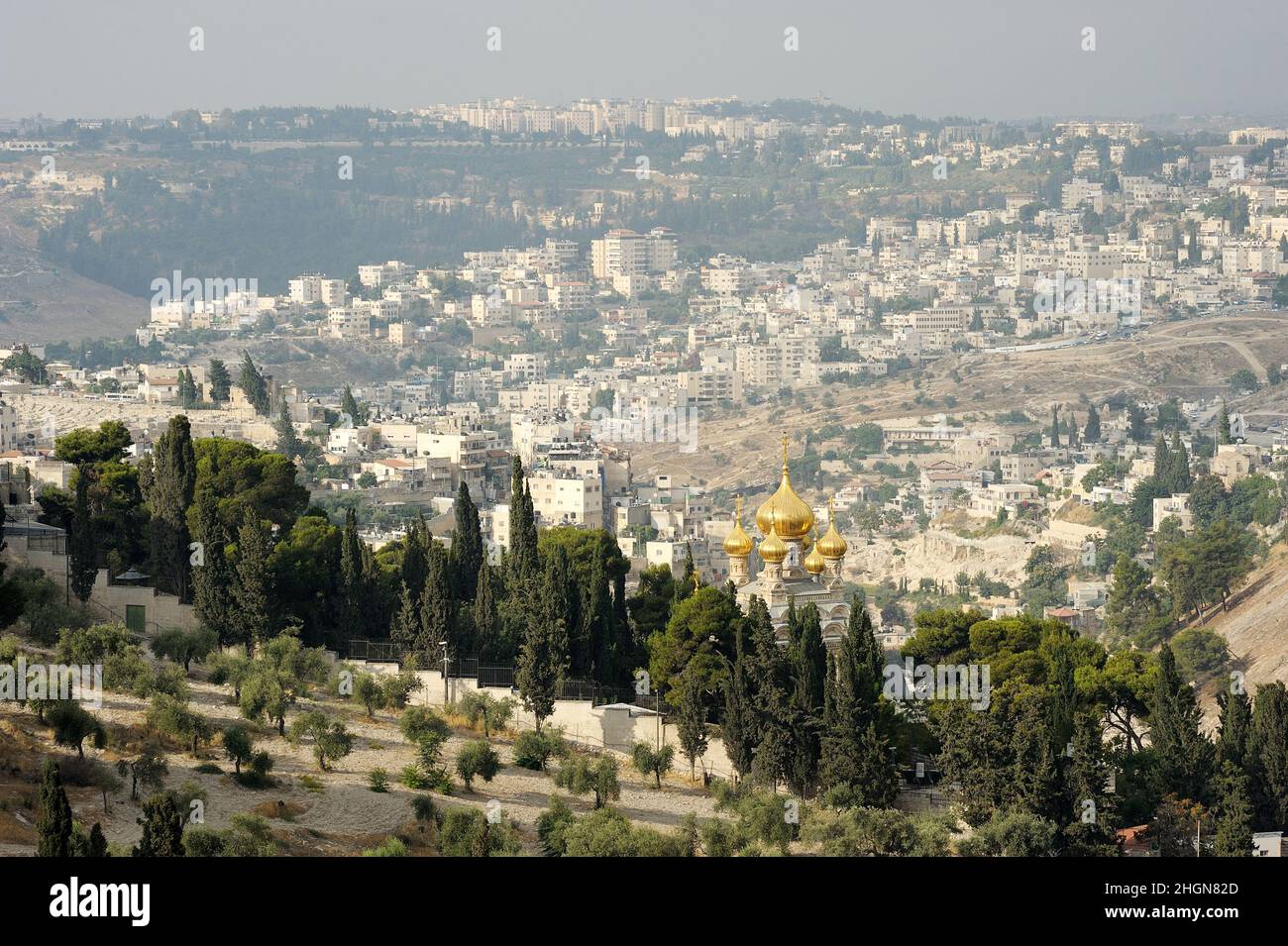 Jerusalem, view of the old city from the Mount of Olives Stock Photo ...