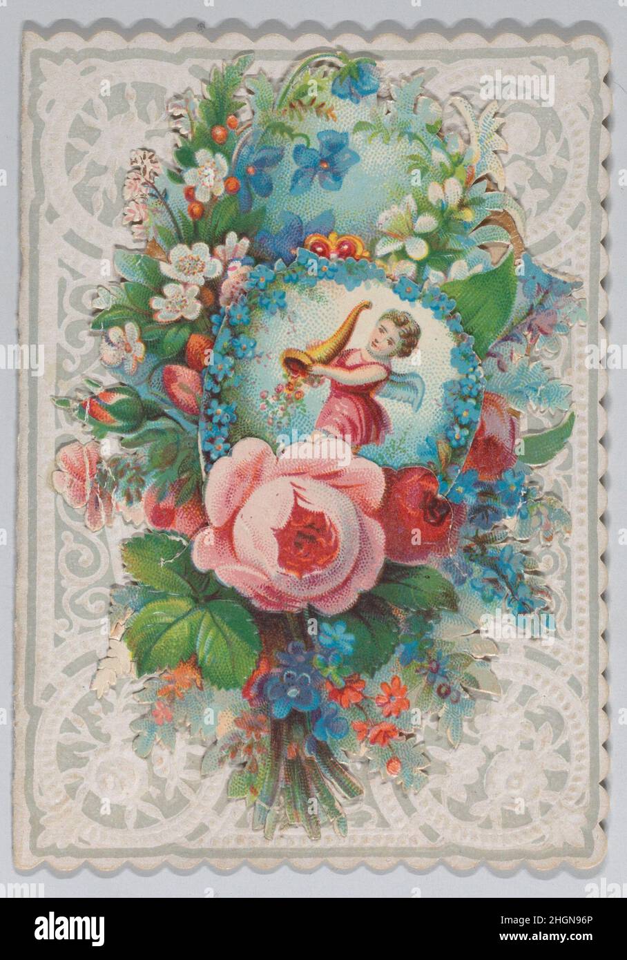 Valentine 1879 Anonymous This is a tiny folded, cameo-embossed card ...