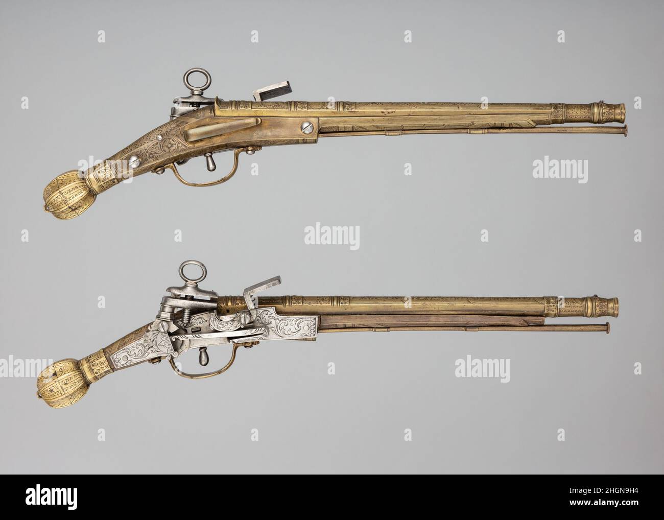 Pair of Miquelet Pistols dated 1623; locks, second half 18th century ...
