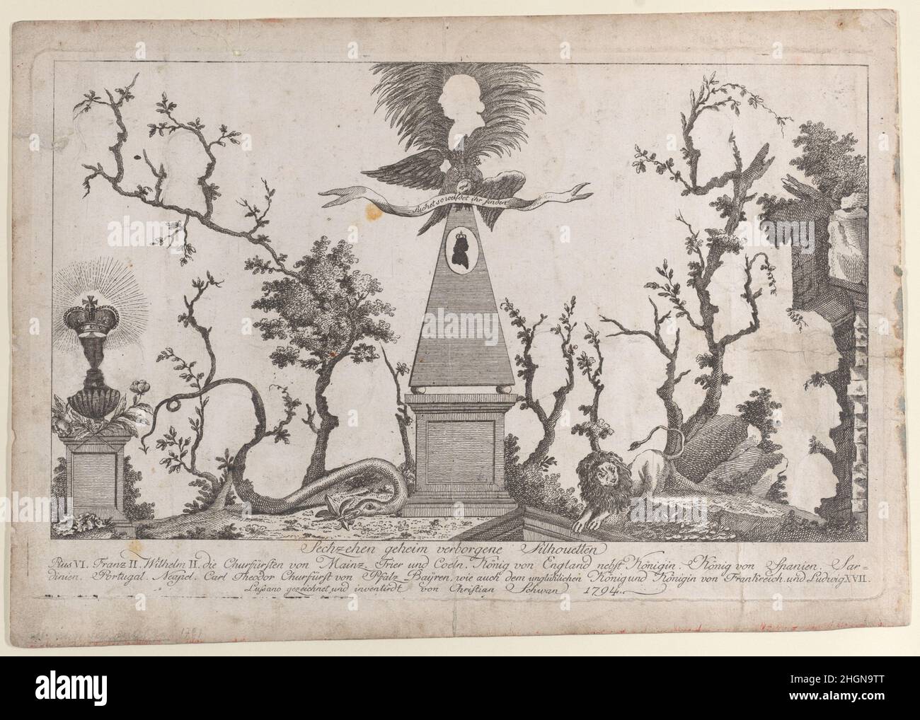 Hidden silhouettes of the rulers of Europe 1794 Lussano. Hidden ...