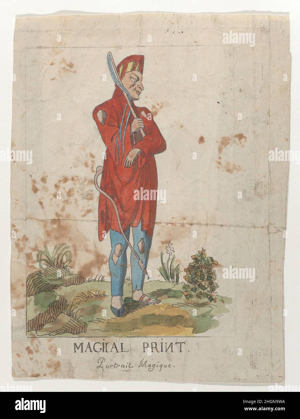 Magical Print: the devil with a hidden silhouette of Napoleon 19th ...