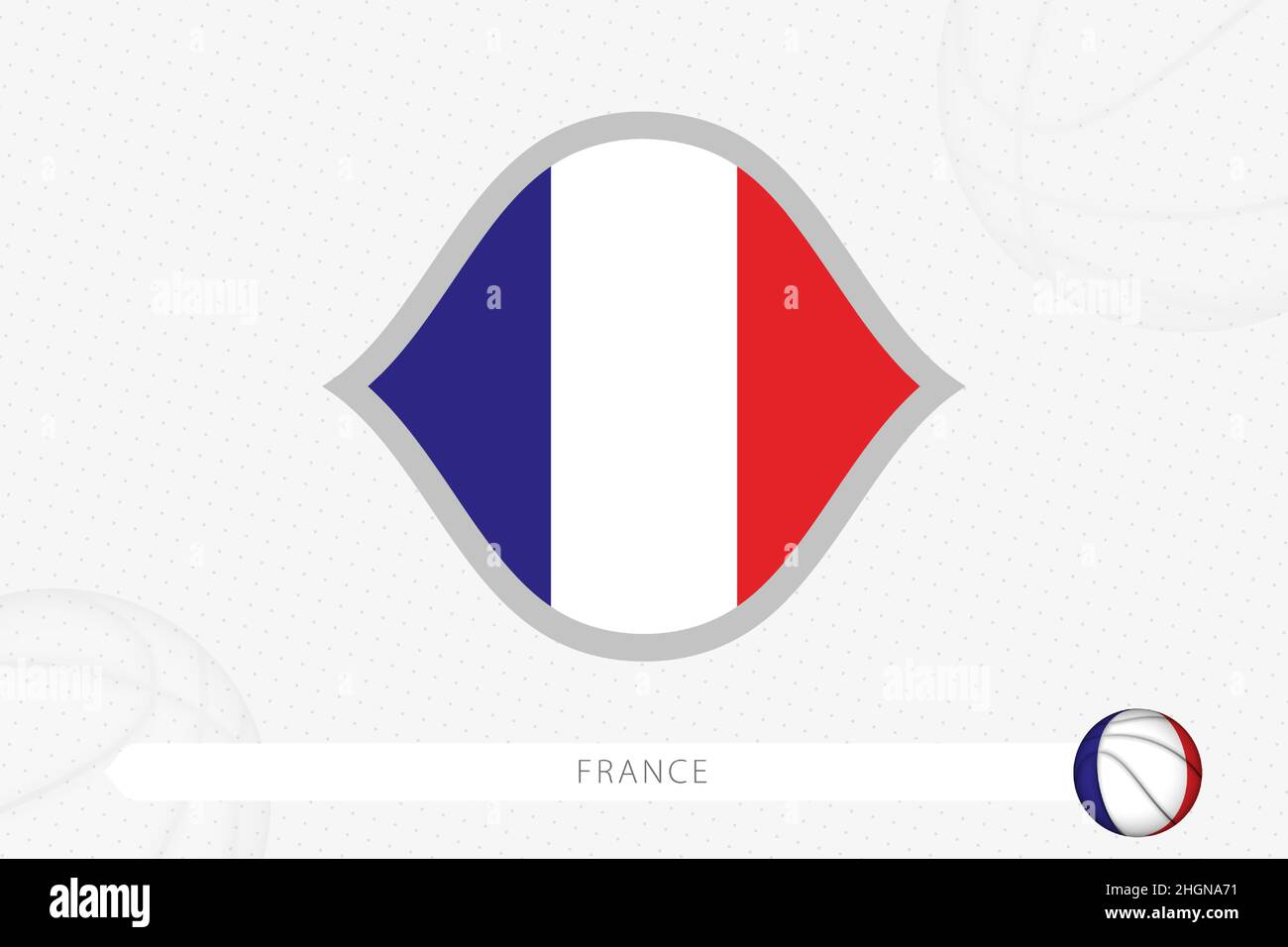 France flag for basketball competition on gray basketball background ...
