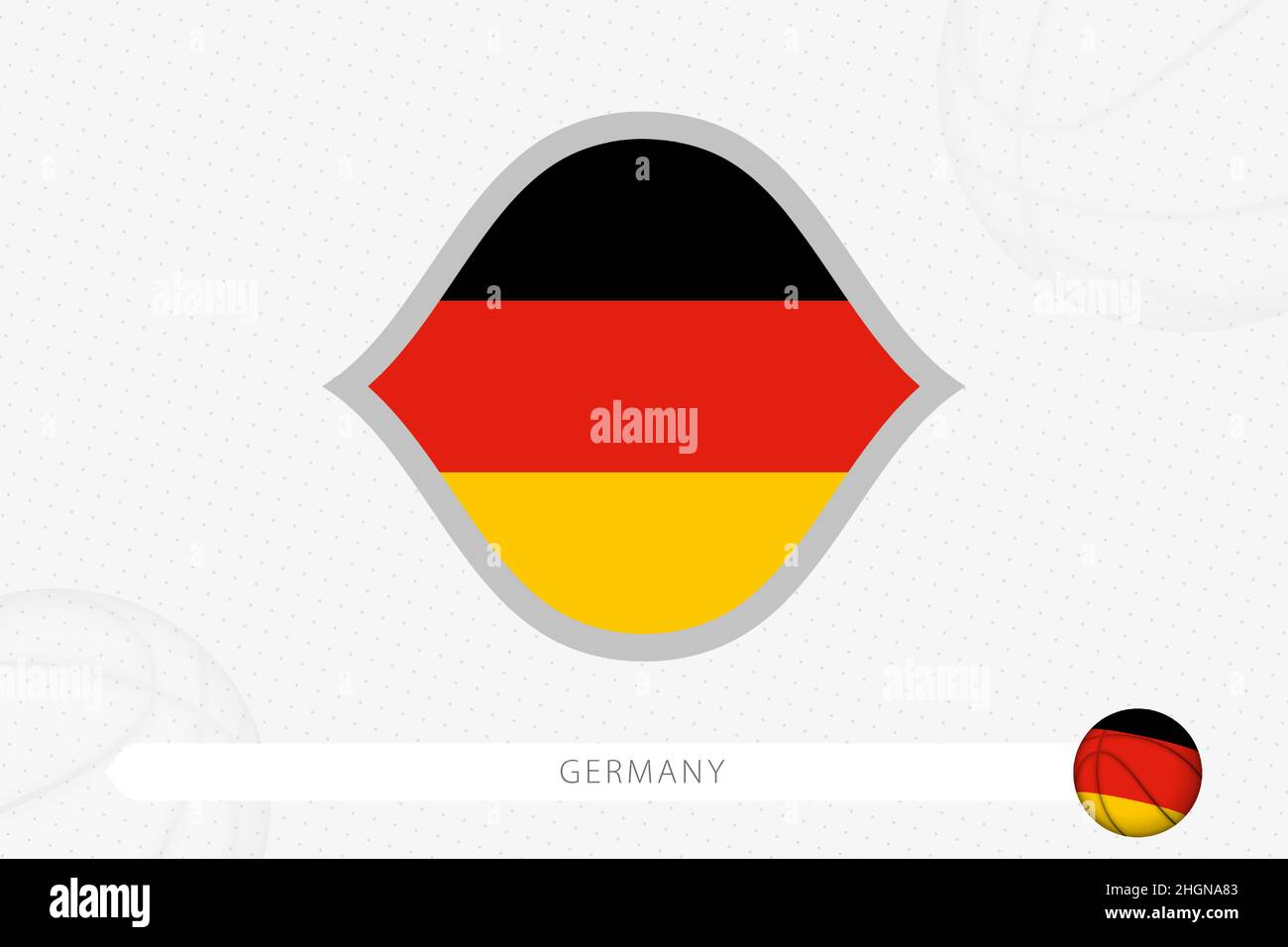 Germany flag for basketball competition on gray basketball background ...