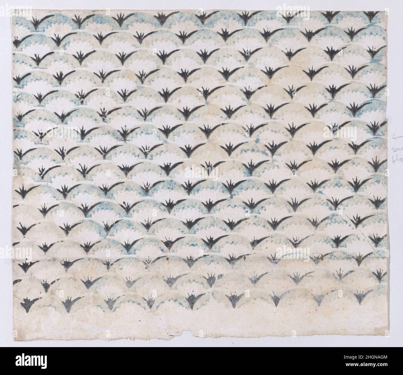 Sheet with overall curved abstract pattern 19th century Anonymous ...