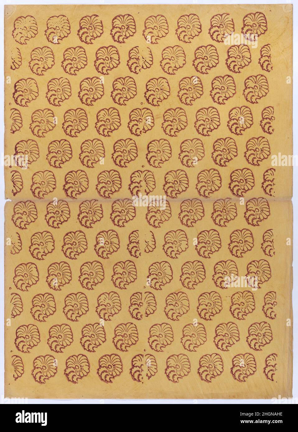 Yellow sheet with overall red abstract pattern 19th century Anonymous ...