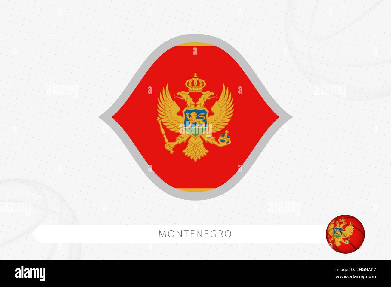 Montenegro flag for basketball competition on gray basketball ...