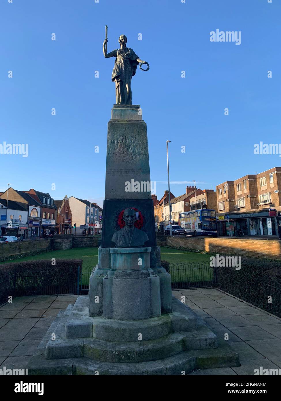 Northampton Abington Square Lt Colonel Edgar Mobbs statue Goddess of ...