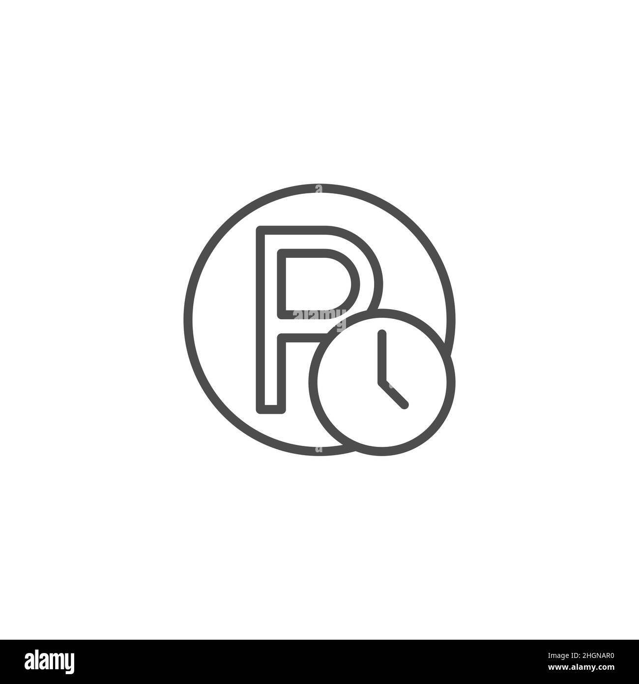 Parking time line icon. linear style sign for mobile concept and web ...