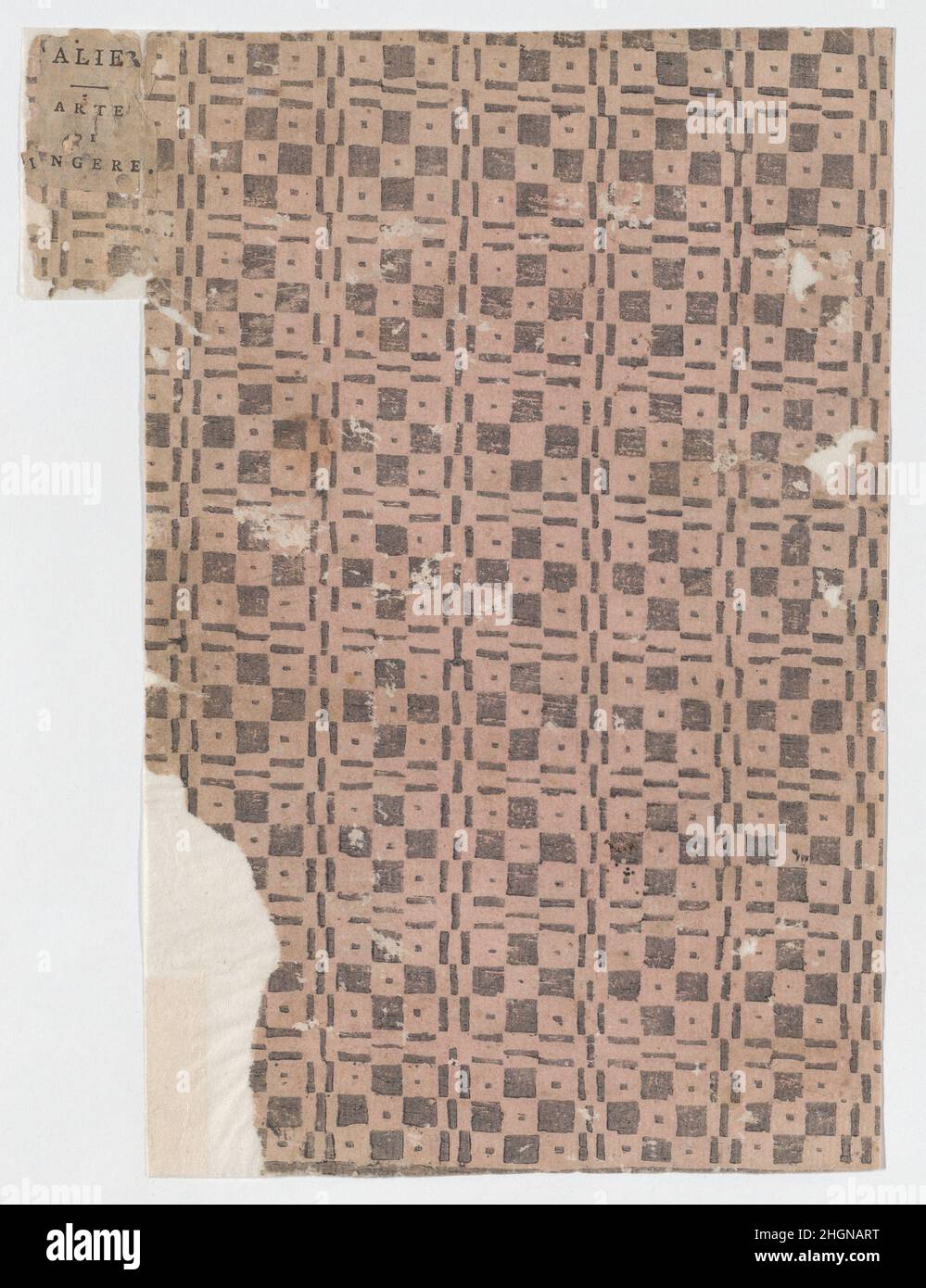 Sheet with overall checkerboard pattern 19th century Anonymous. Sheet ...