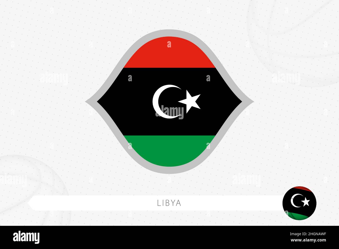 Libya flag for basketball competition on gray basketball background ...