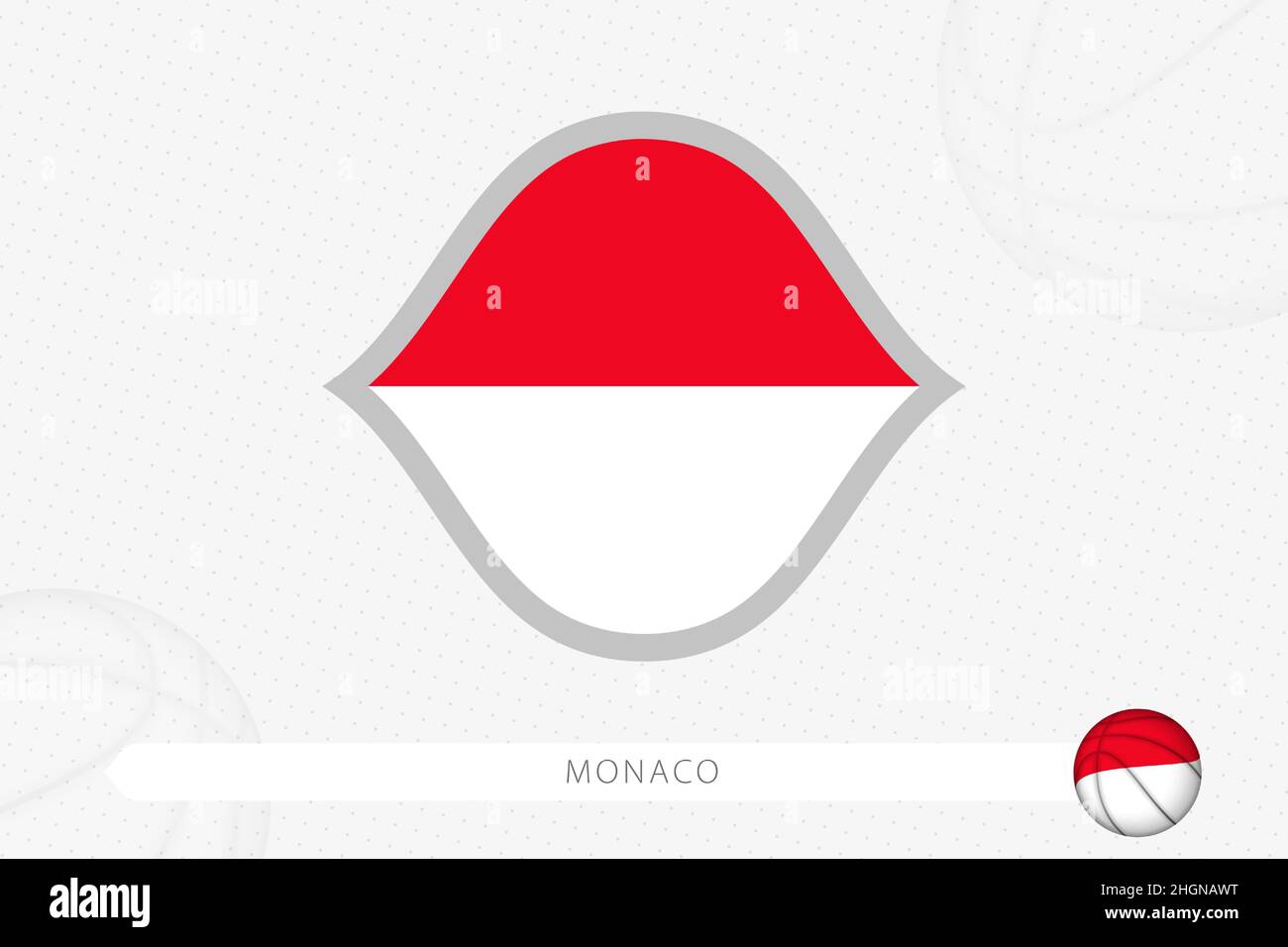 Monaco flag for basketball competition on gray basketball background ...