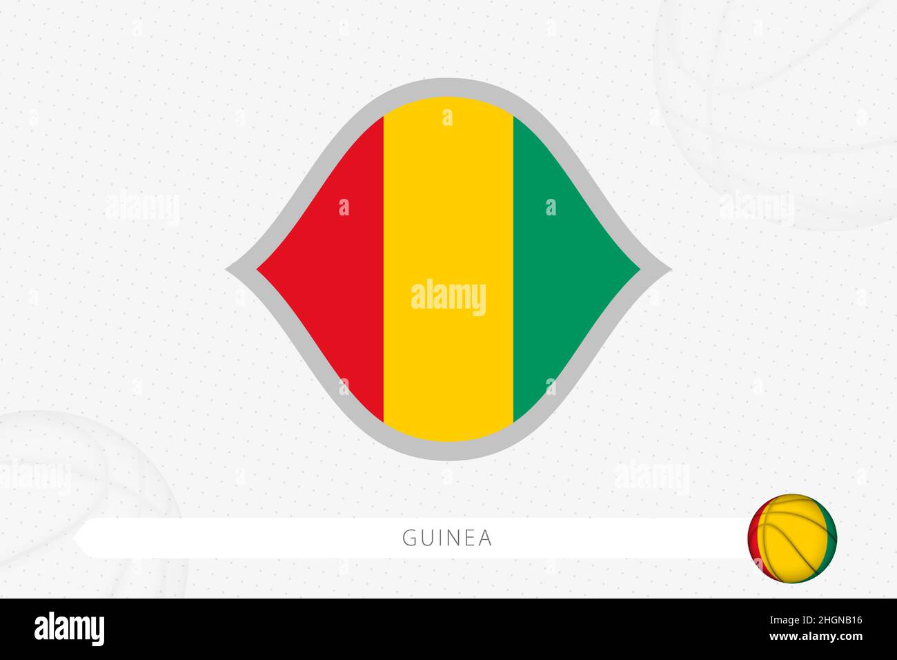 Guinea flag for basketball competition on gray basketball background ...