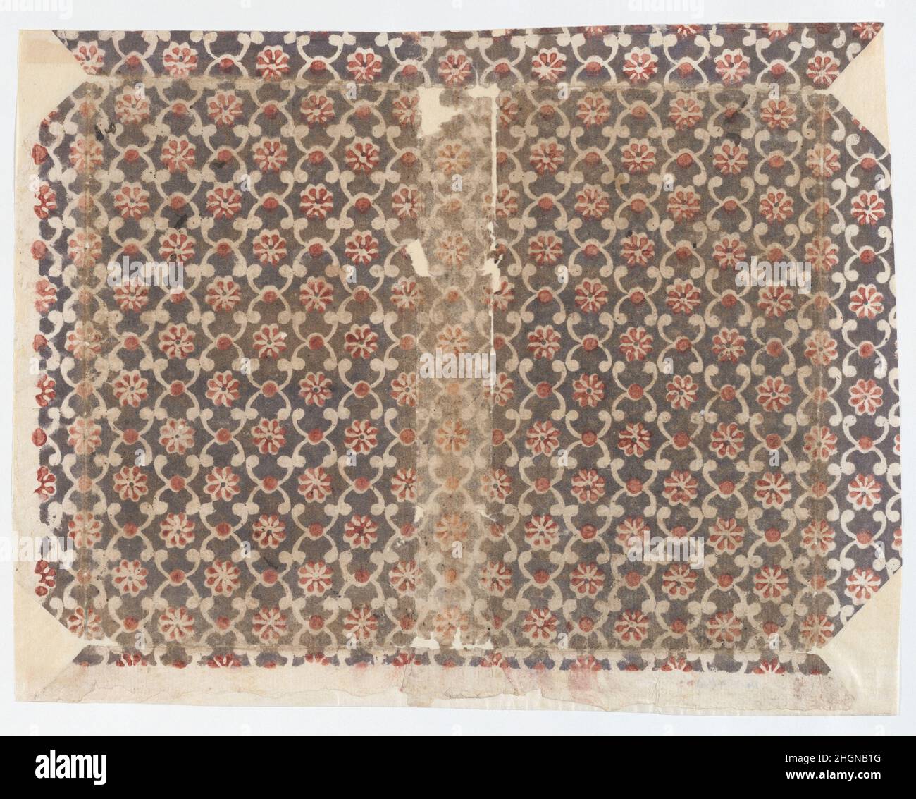 Sheet with overall lattice pattern with rosettes 19th century Anonymous ...