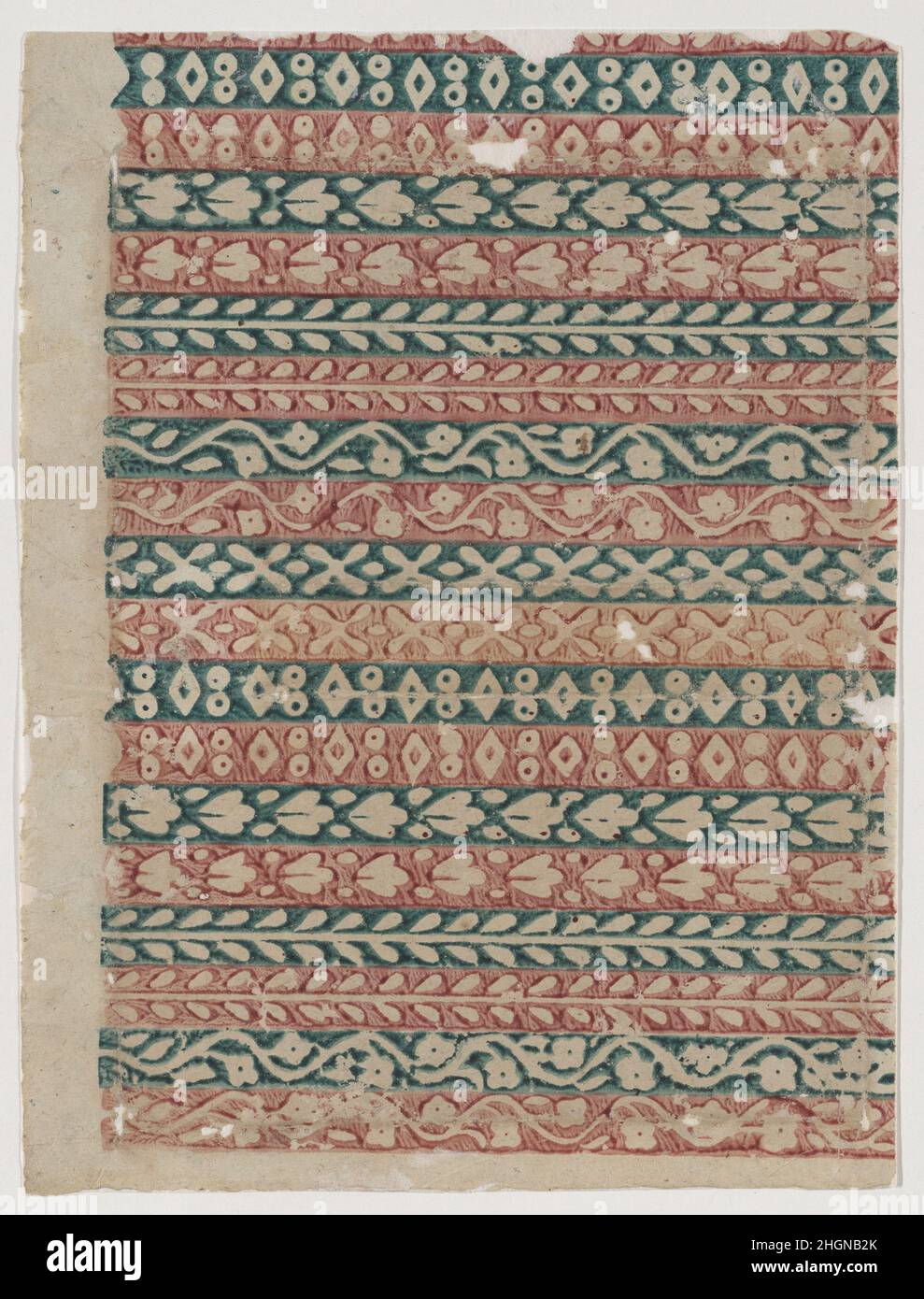 Sheet with floral and geometric borders 19th century Anonymous. Sheet ...