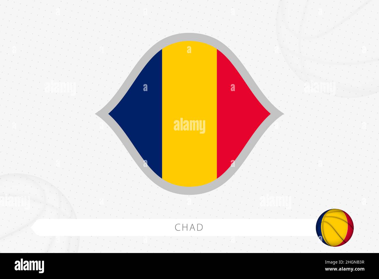 Chad flag for basketball competition on gray basketball background ...