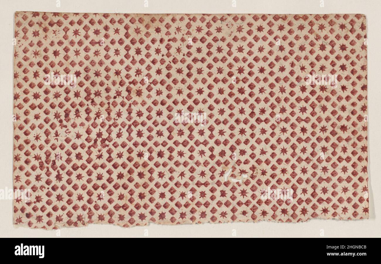 Sheet with overall square and star pattern 19th century Anonymous ...