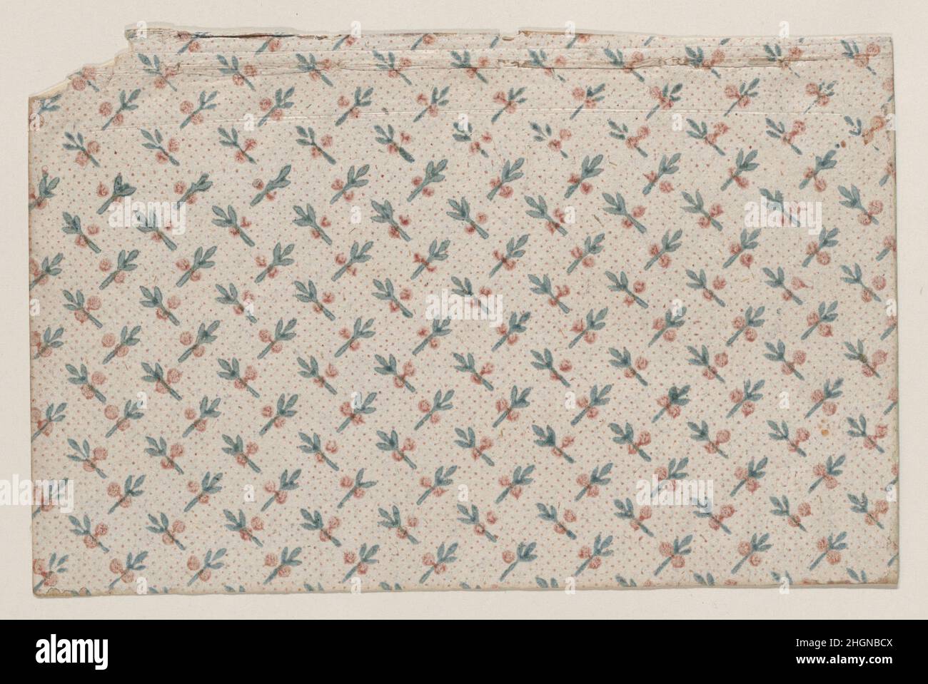 Sheet with overall floral and dot pattern 19th century Anonymous. Sheet ...