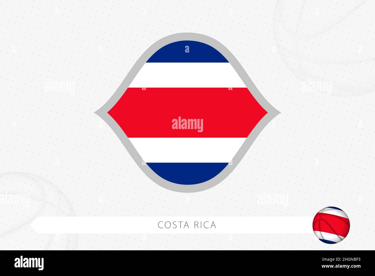 Costa Rica flag for basketball competition on gray basketball ...