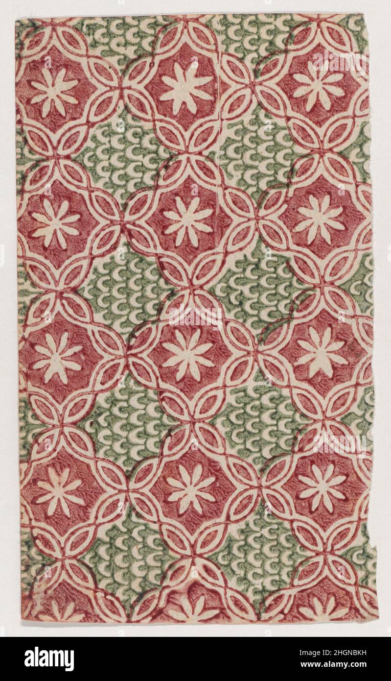 Sheet with overall floral and U shaped patterns 19th century Anonymous ...
