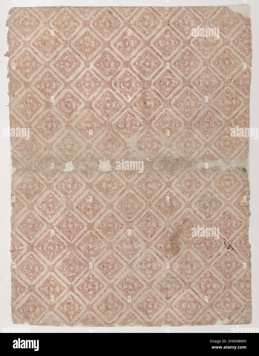 Book cover with overall pattern of diamonds with rosettes 19th century ...