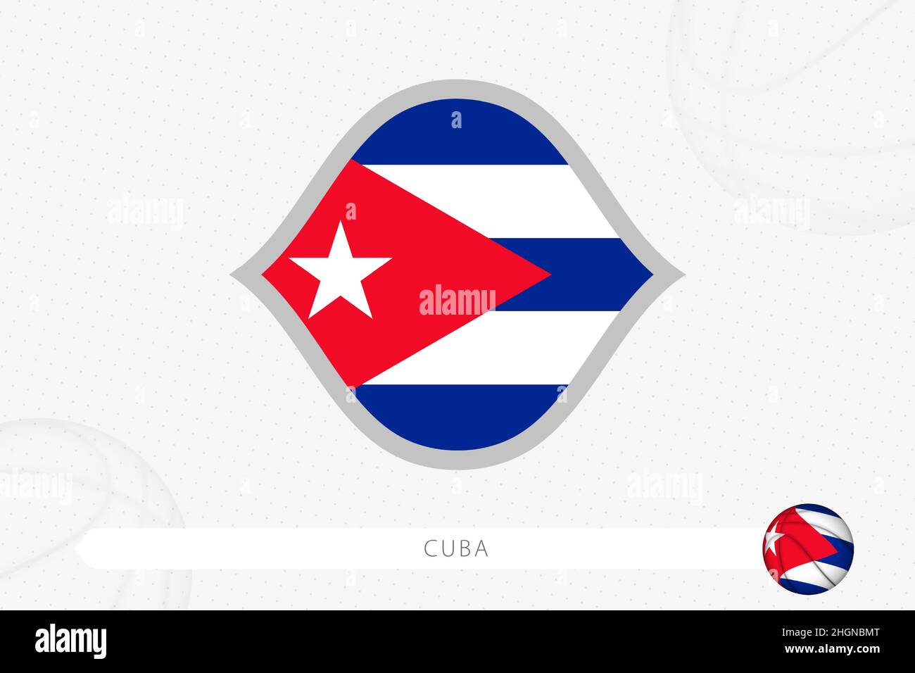 Cuba flag for basketball competition on gray basketball background ...