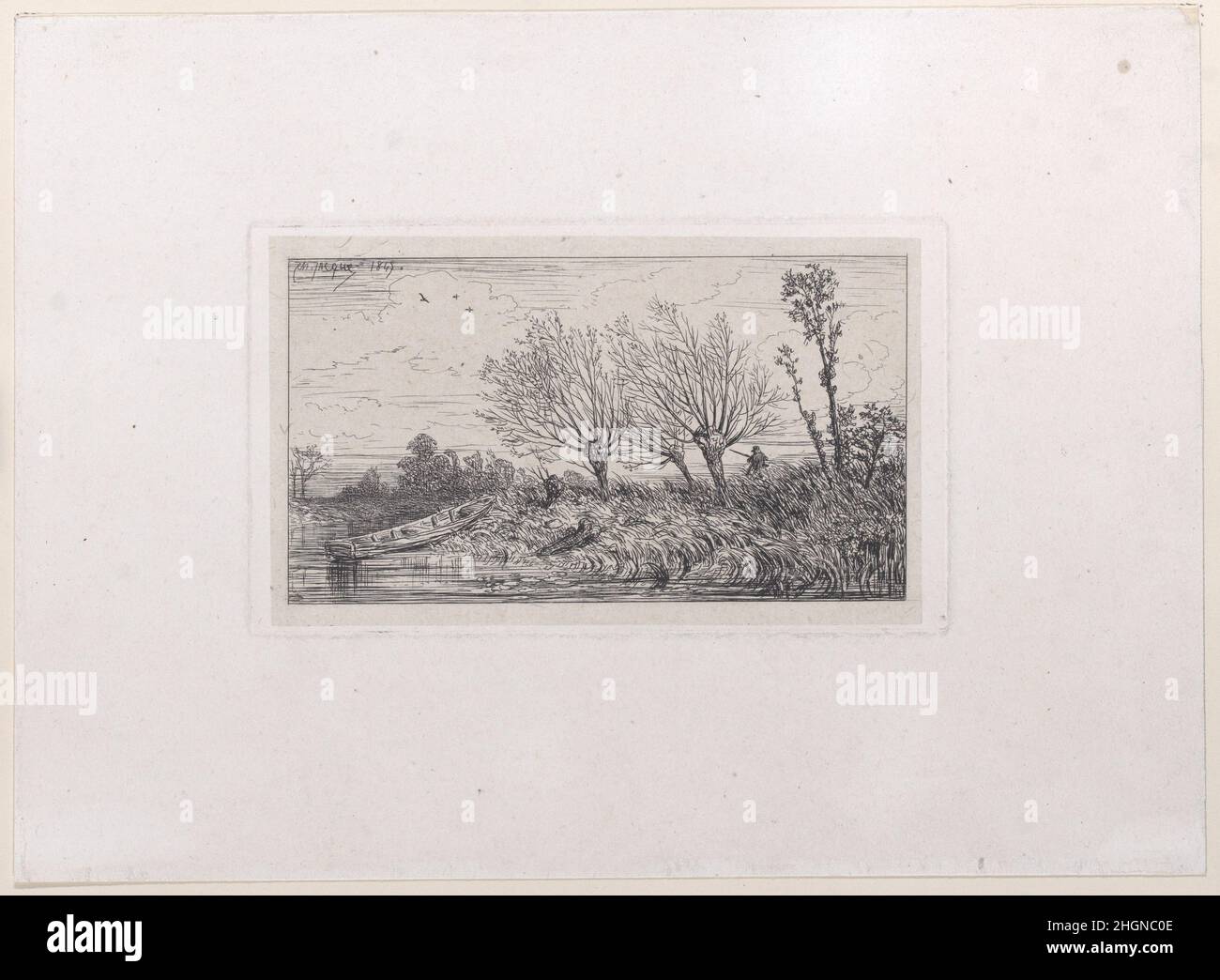 Landscape with Willow Trees 1845 Charles Jacque. Landscape with Willow ...