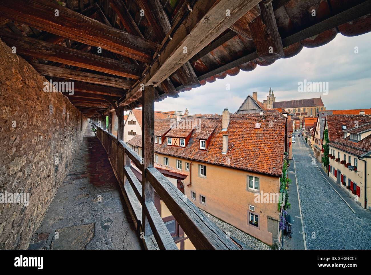 Rothenburg ob der Tauber - Medieval town wall Stock Photo - Alamy