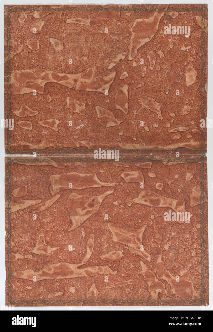 Orange brown paste paper book cover with border 18th century Anonymous ...