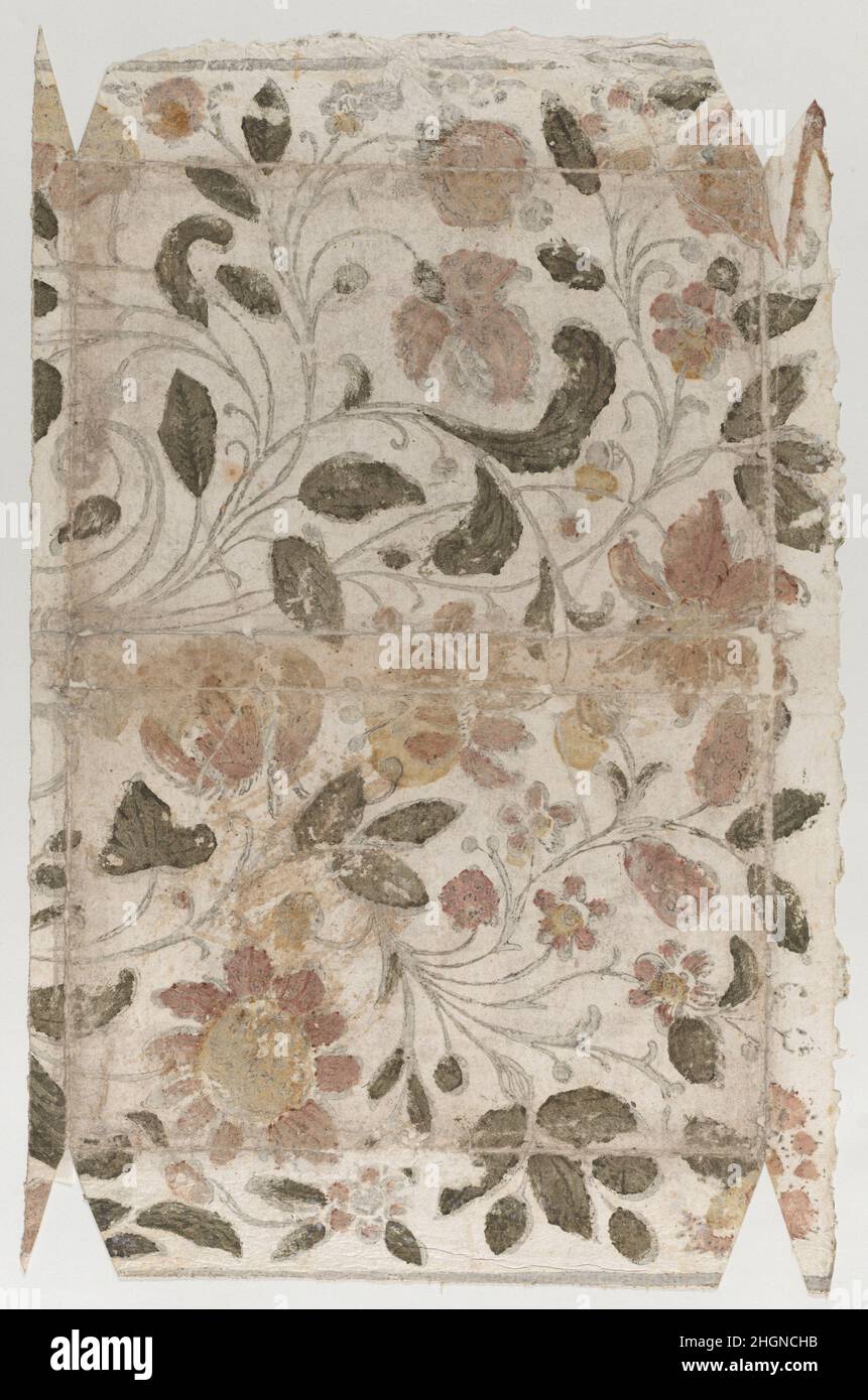 Book cover with overall floral pattern 18th century Anonymous. Book ...