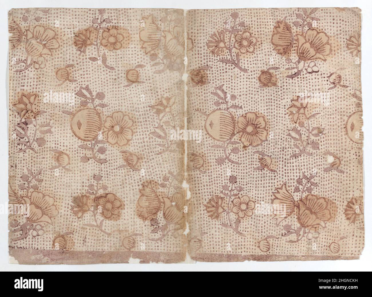 Book cover with overall floral and dot pattern 18th century Anonymous ...