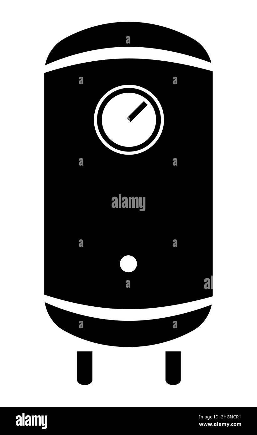 Boiler icon, water heater. Flat vector icon isolated on white ...