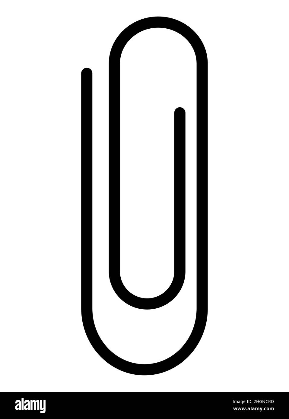 Black isolated paper clip icon on white background Stock Vector Image ...