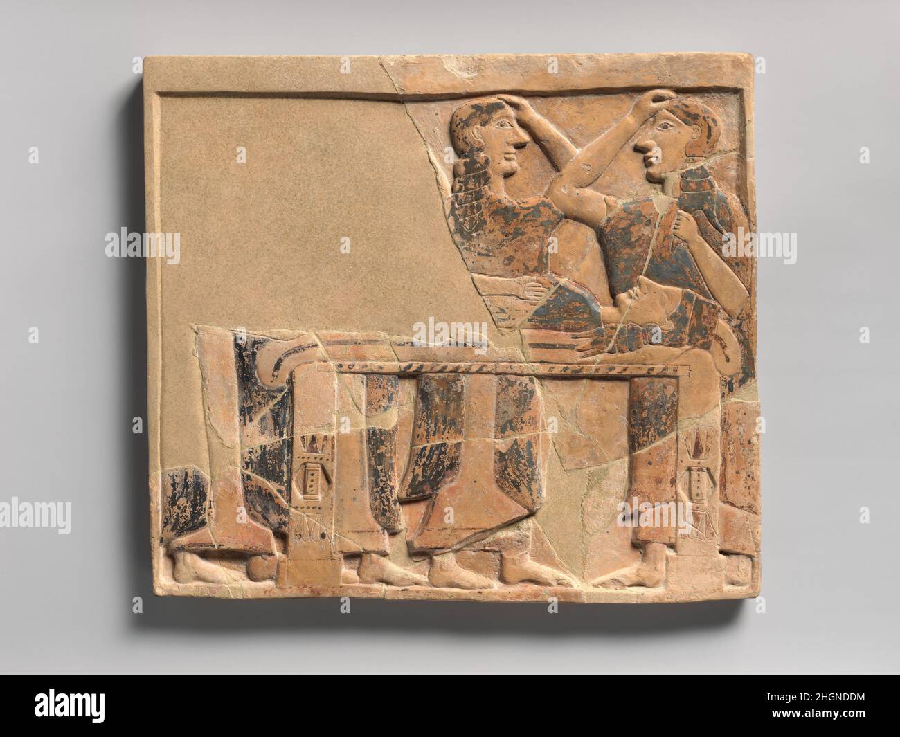 Terracotta funerary plaque late 7th century B.C. Greek, Attic Prothesis ...