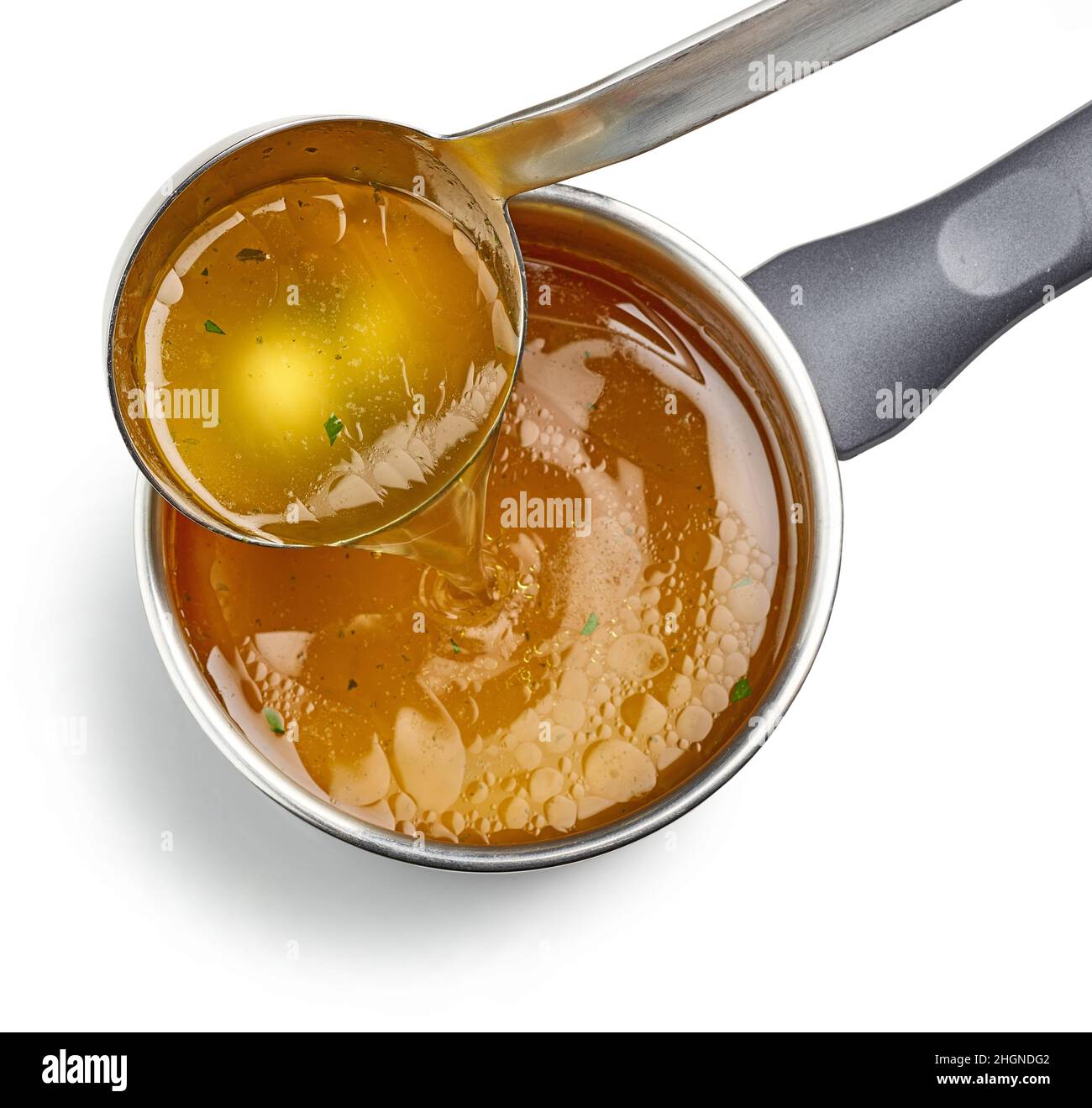 Fresh chicken broth pouring hi-res stock photography and images - Alamy